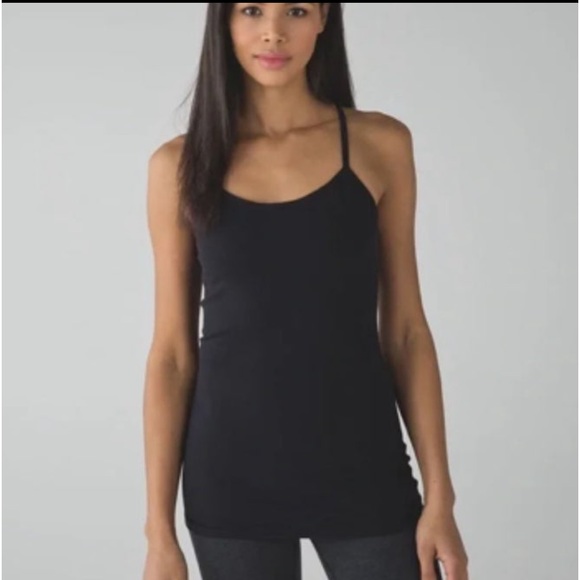 lululemon athletica | Tops | Lululemon Black Power Y Tank Top With ...